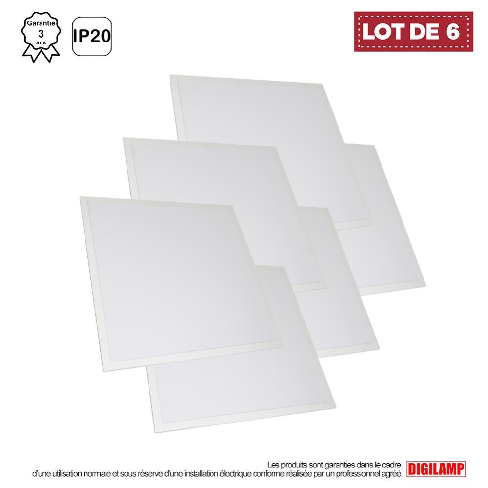 Set de 6 Panel LED 6060 40W 4300Lm, 6000K Blanca fría "ECO" - Digilamp ...