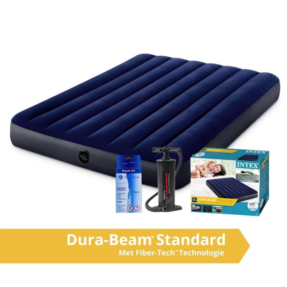 Intex Classic Dura-Beam - Matelas d'air - Double - Avec kit de ...