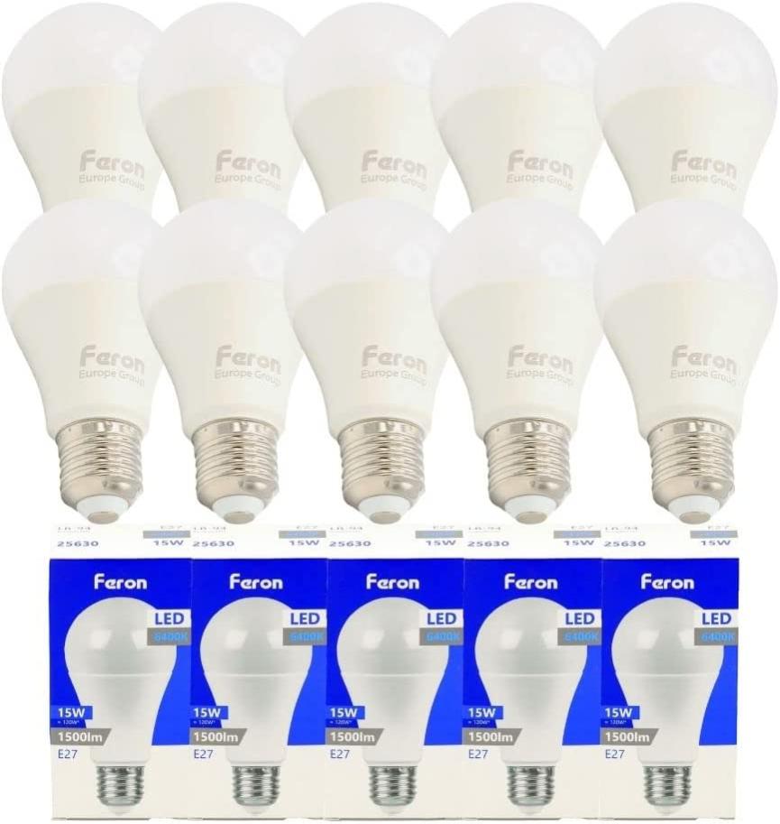 Feron Bombillas LED Pack 10| LB-94, A60 (globo), 15W 230V |Casquillo ...