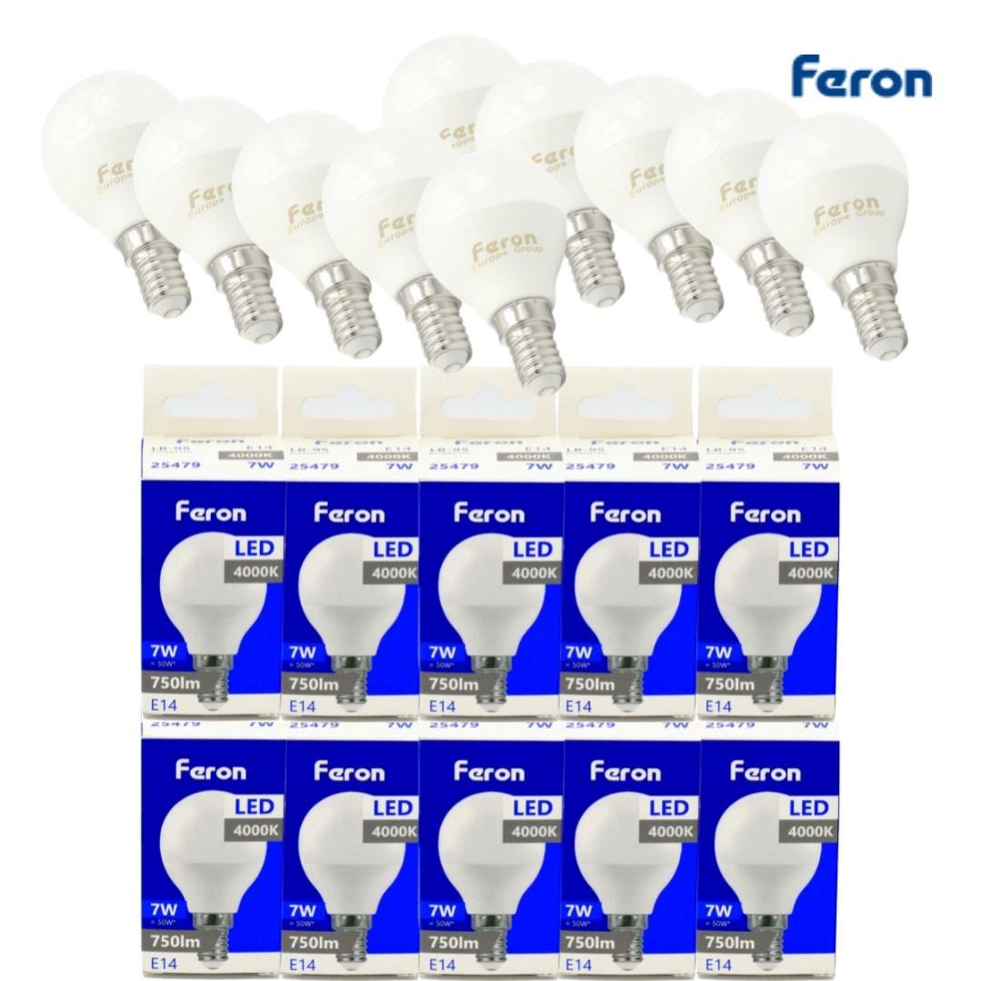 Feron Bombillas LED Pack 10| LB-95, A60 (globo pequeño ), 7W 230V ...