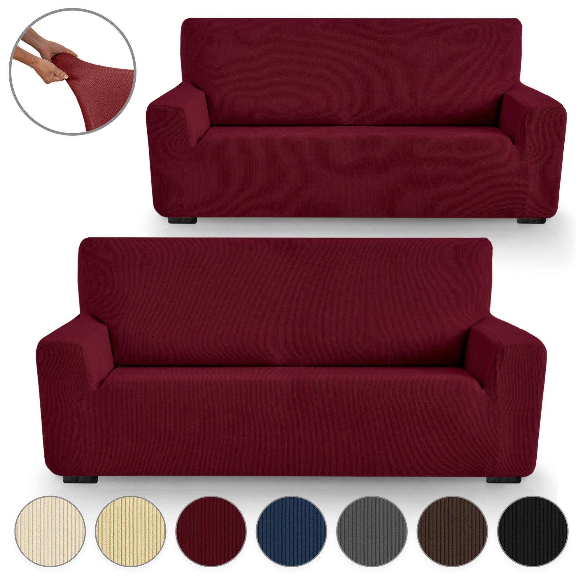 Pack de Fundas de Sofa Elastica Milan. Rojo Set 3+2 Plazas | Leroy Merlin