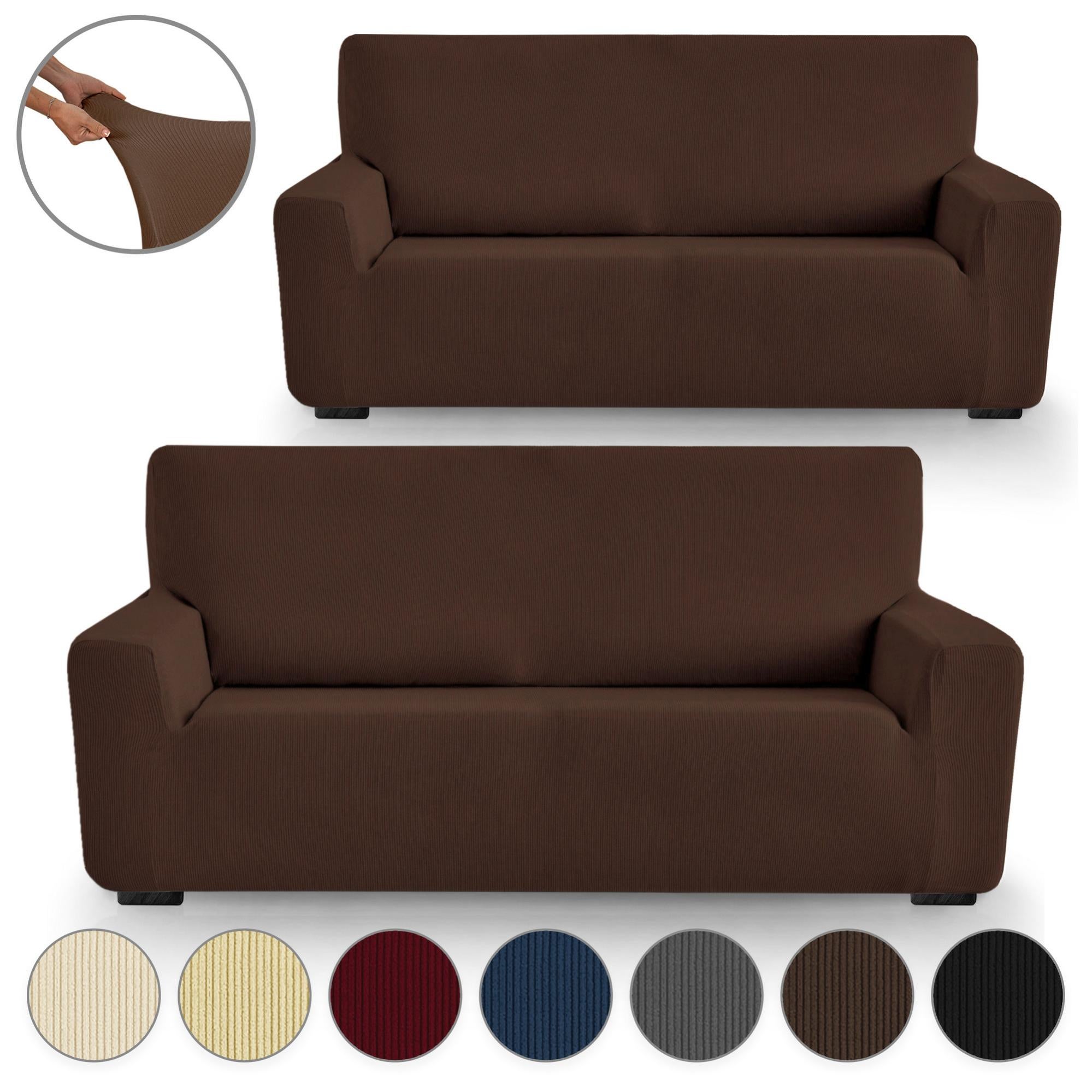 Pack de Fundas de Sofa Elastica Milan. Marron Set 3+2 Plazas | Leroy Merlin