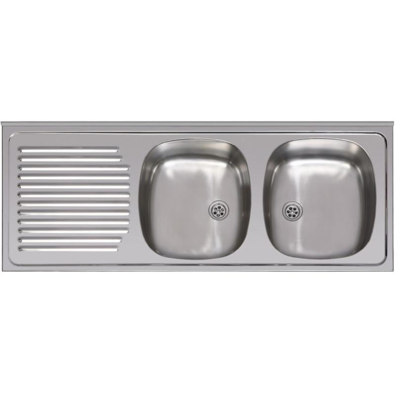 Practic - Lavabo double STD avec égouttoir 120x50 | Leroy Merlin