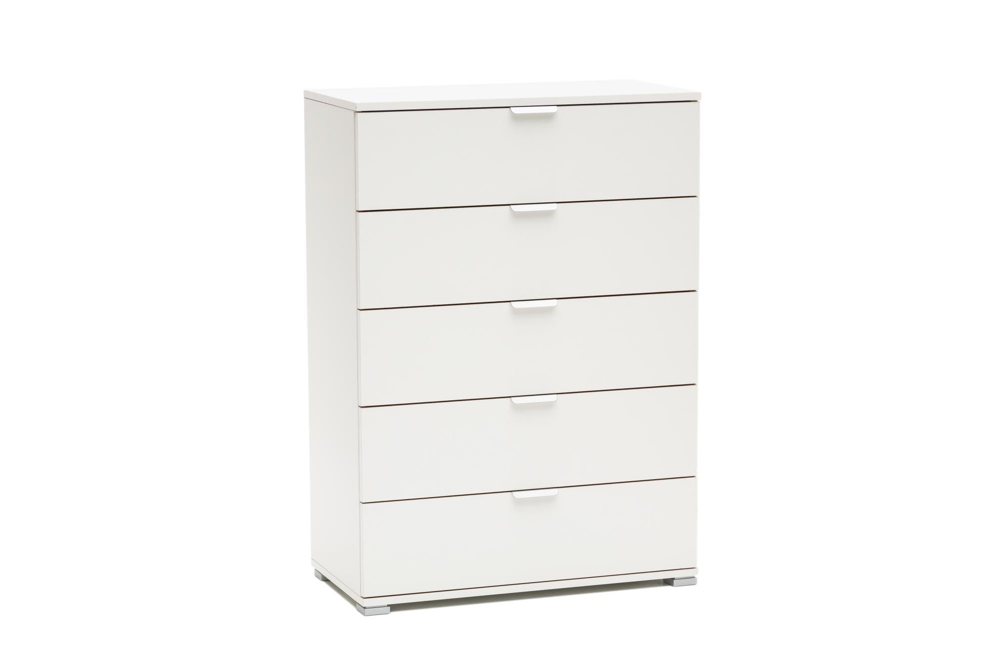 Commode à 5 tiroirs blancs déjà assemblés L75 H103 P39 | Leroy Merlin