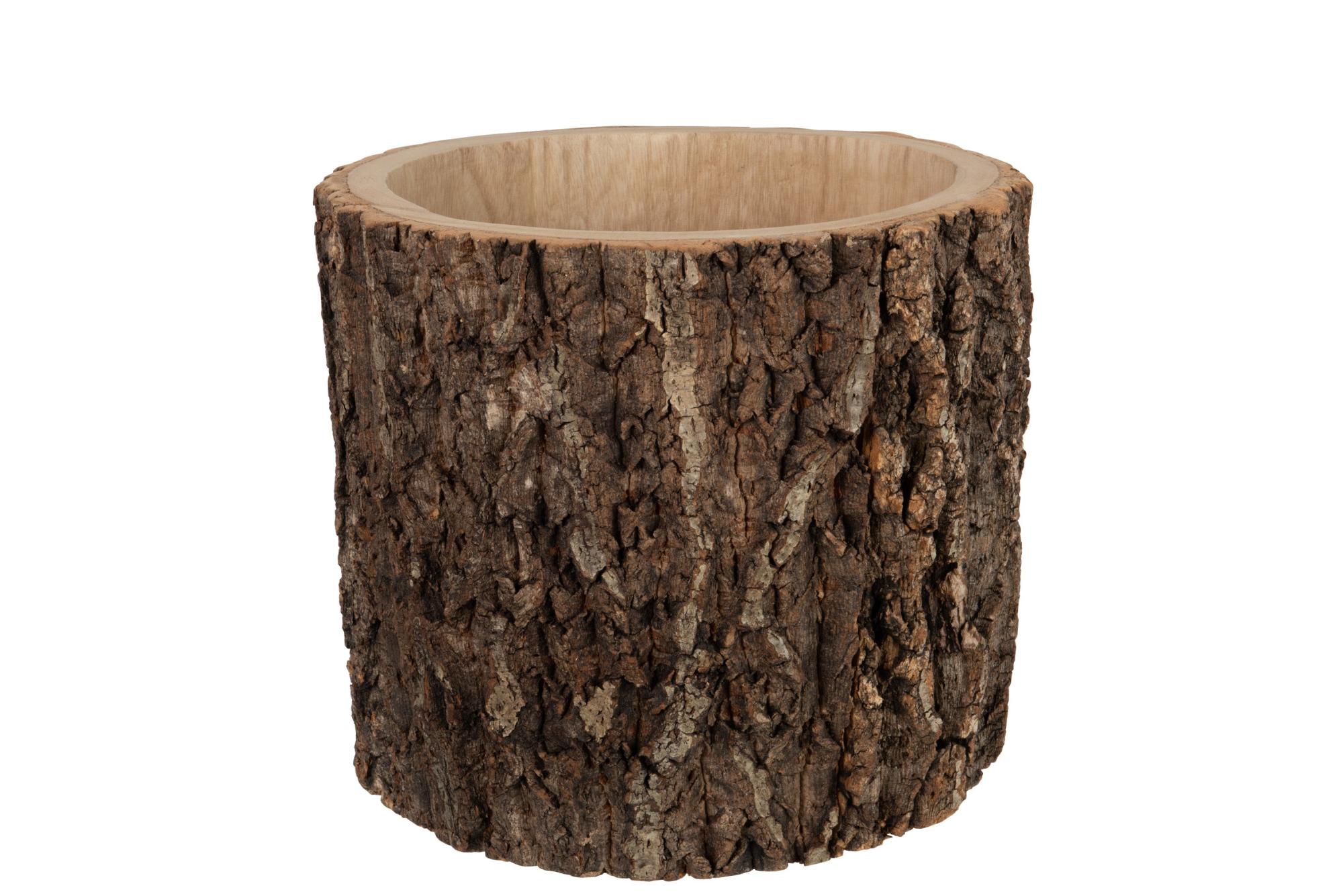 Cache-pot rond paulownia écorce marron h. 30 cm | Leroy Merlin