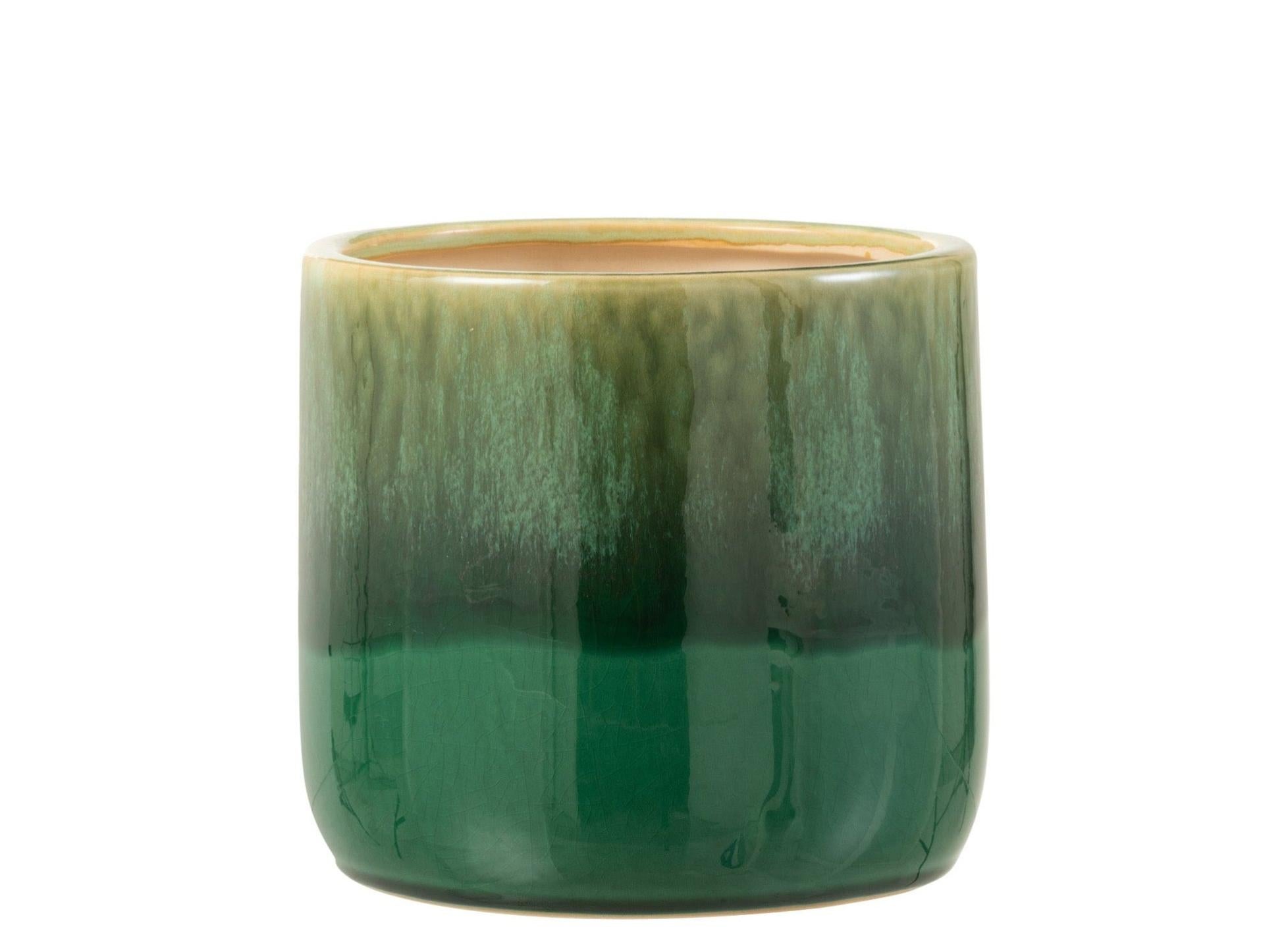 Cache-pot elise céramique vert h. 16 cm | Leroy Merlin