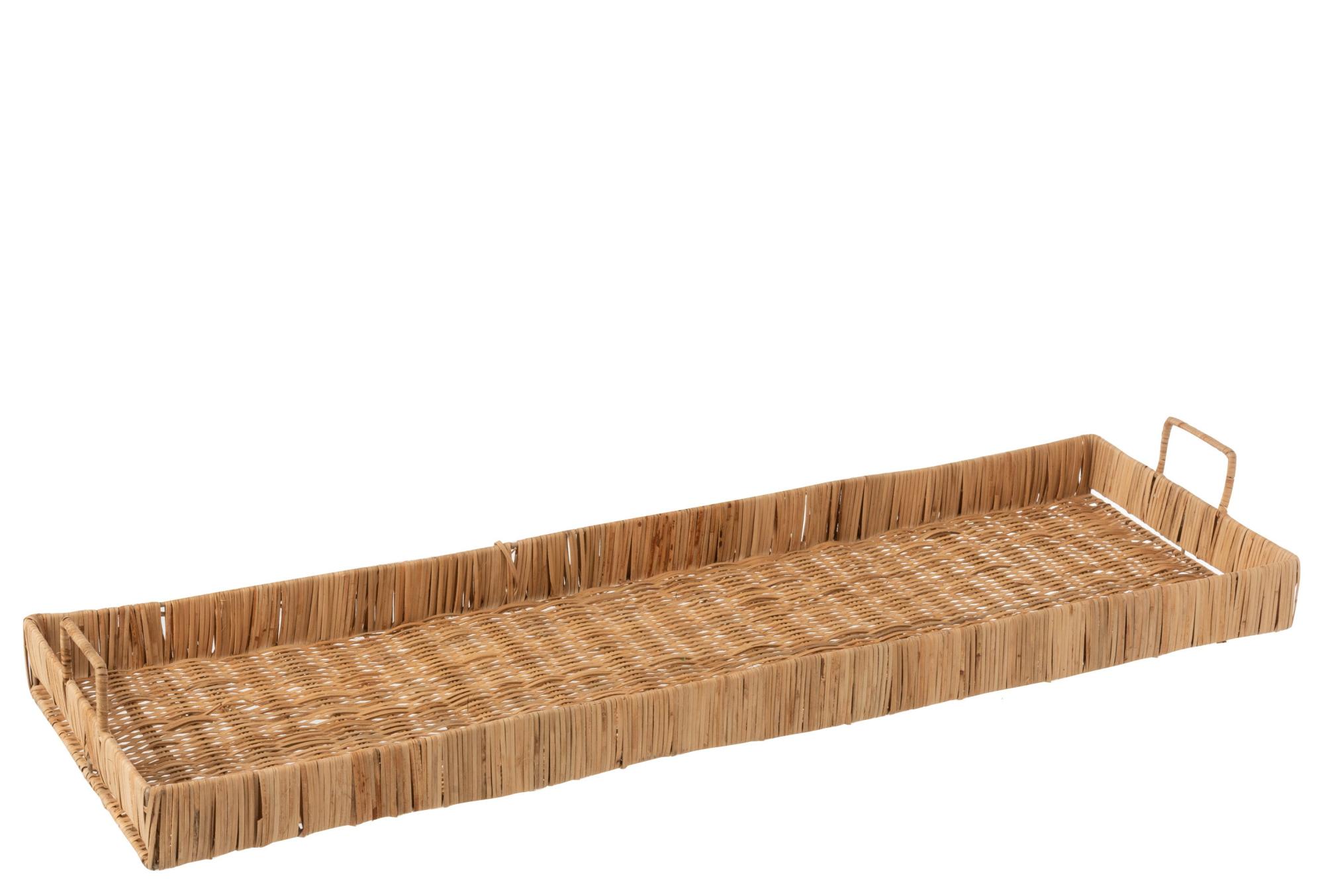 Plateau long rectangulaire rotin naturel 95 cm | Leroy Merlin