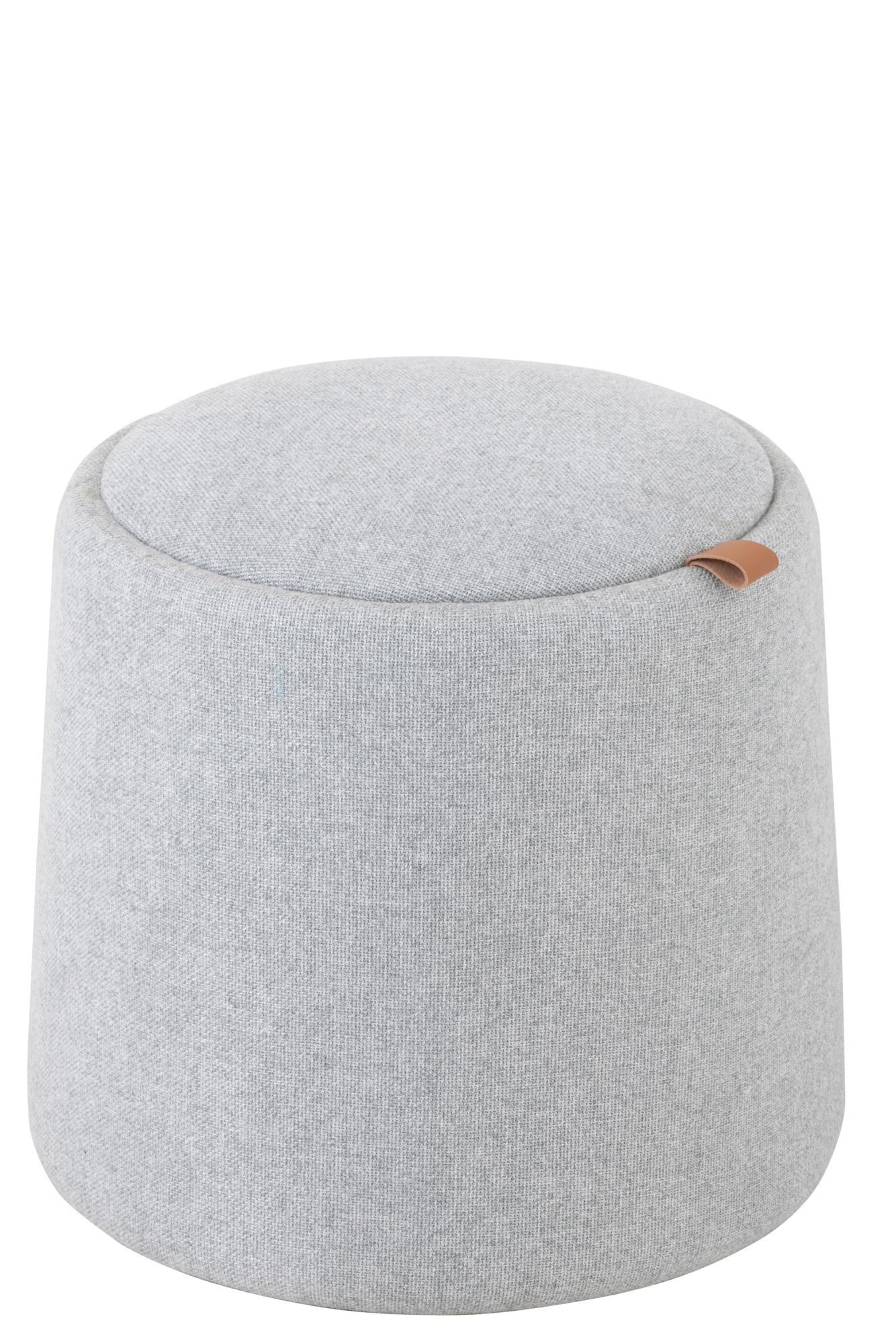 Pouf/table d'appoint rond textile/bois gris clair H. 42cm | Leroy Merlin