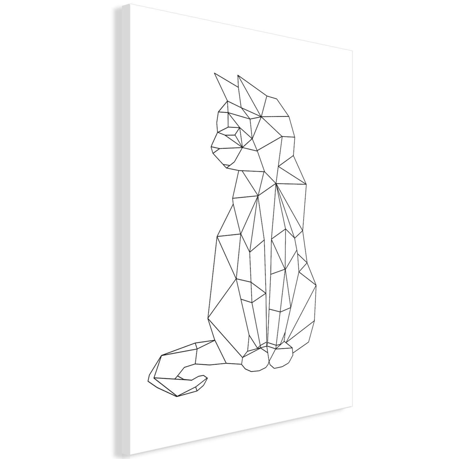 Tableau Chat Géométrique Vertical - 80 x 120 cm | Leroy Merlin