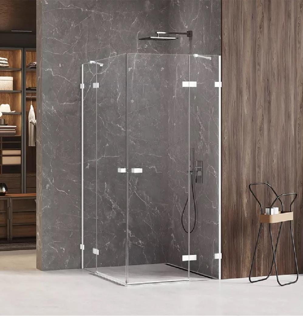 Cabine de douche 110x90cm 2 portes pivotantes,SANTORINI WHITE, blanc ...