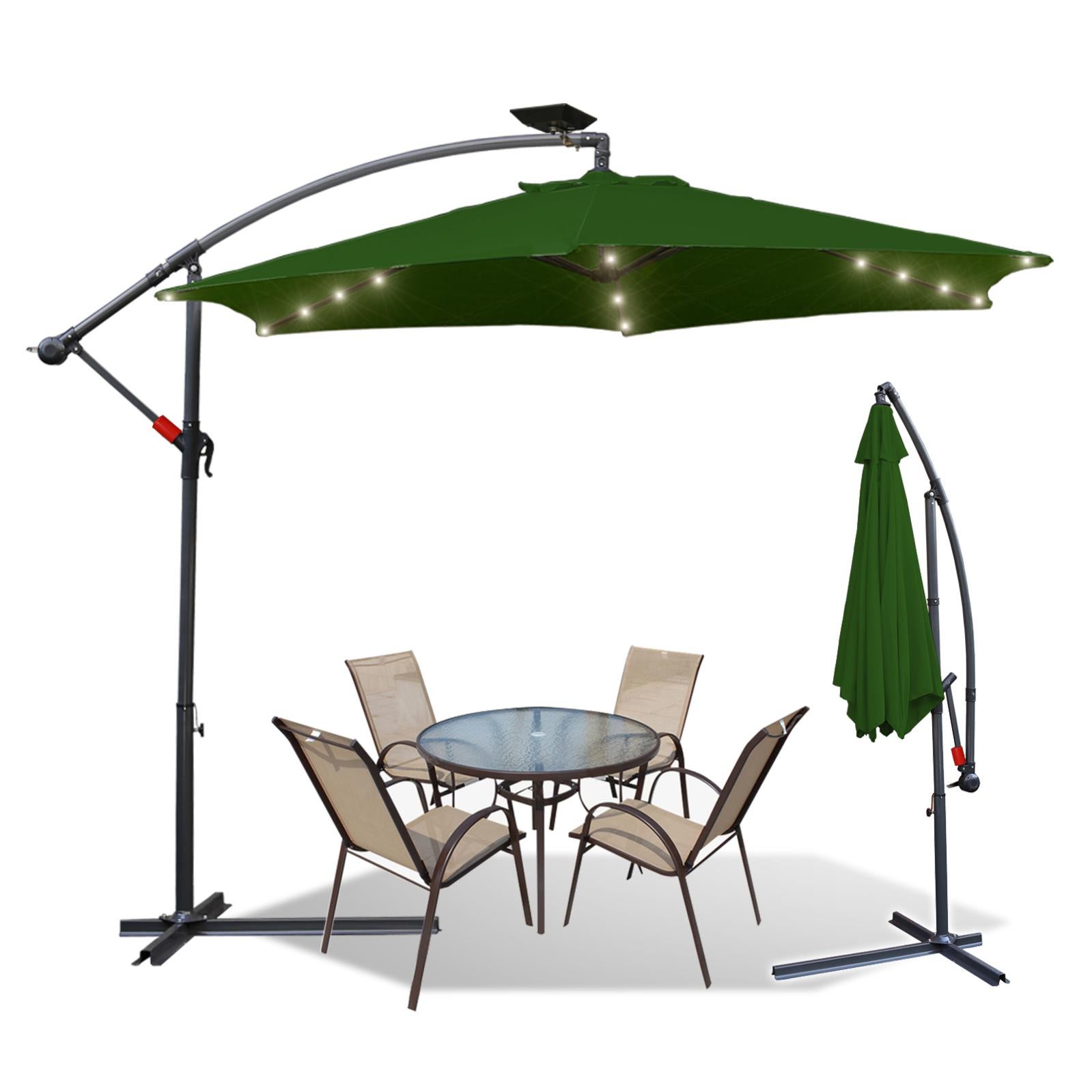 3M Parasol déporté Inclinable,UV 30+,Parasol Rotatif, avec éclairage ...