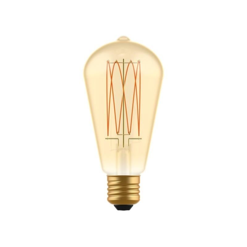 Bebulbs - Ampoule dorée LED C54 Carbon Line Filament Cage Edison ST64 7W E27 Dimmable 2700K ...