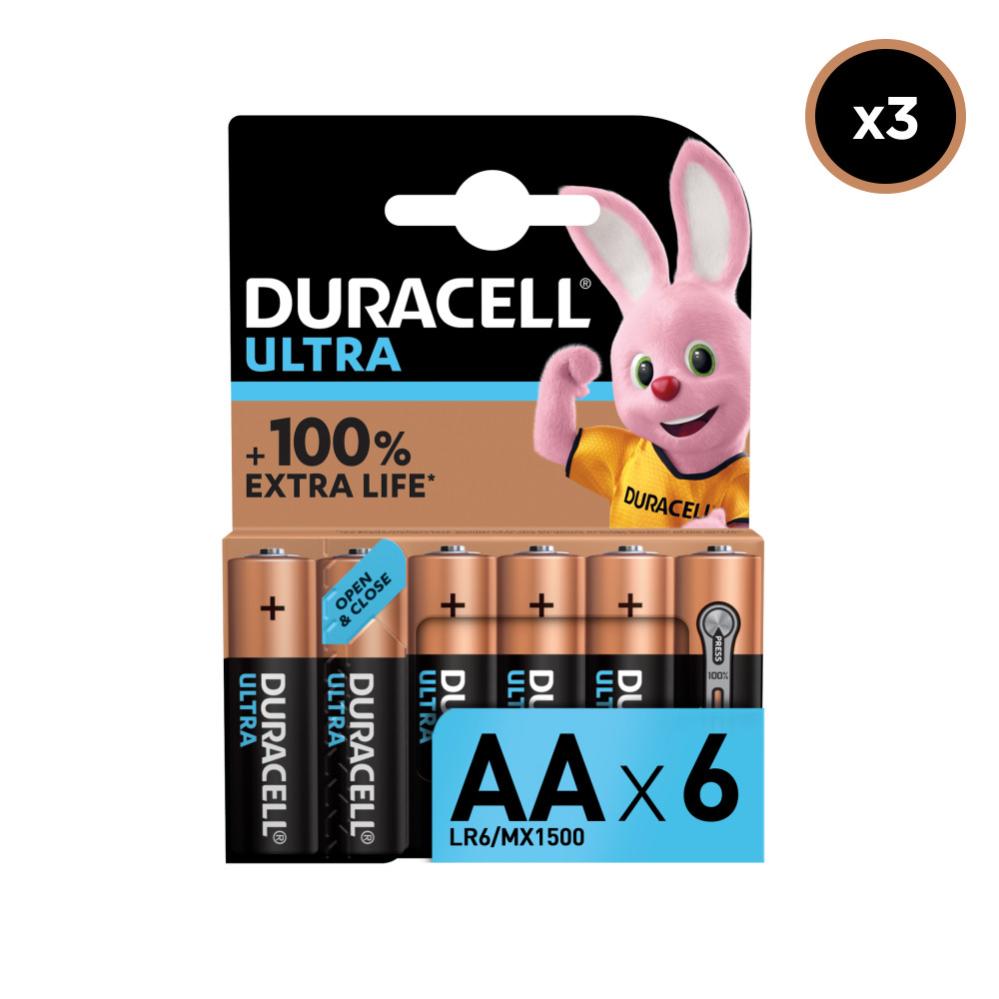 3x6 Piles Duracell Ultra AA 1,5 Volts, LR06 | Leroy Merlin