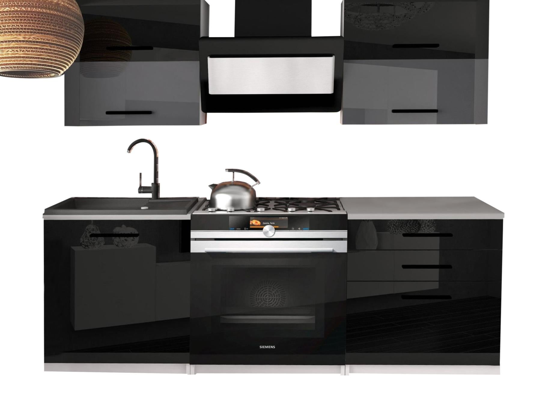 KATALINA - Cuisine complète L120 cm - Cuisine droite 4 pcs - Plan de ...