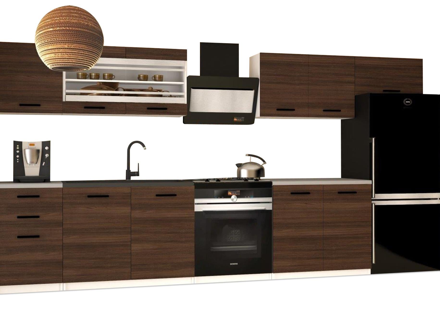 ELLANTO - Cuisine complète L240 cm - Cuisine droite 7 pcs - Plan de ...