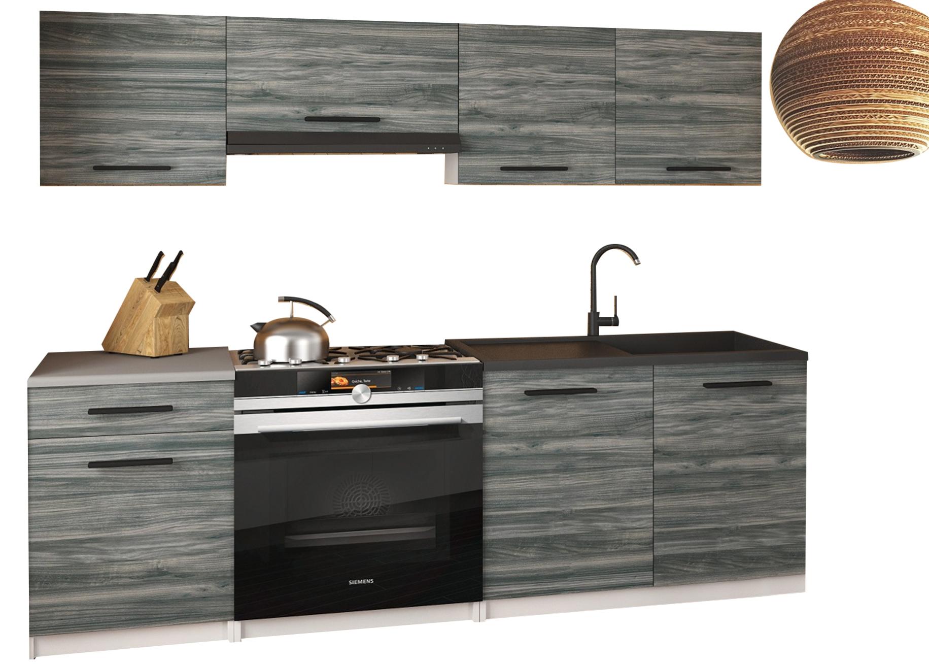 UNIQANTO - Cuisine complète L180 cm - Cuisine droite 5 pcs - Plan de ...