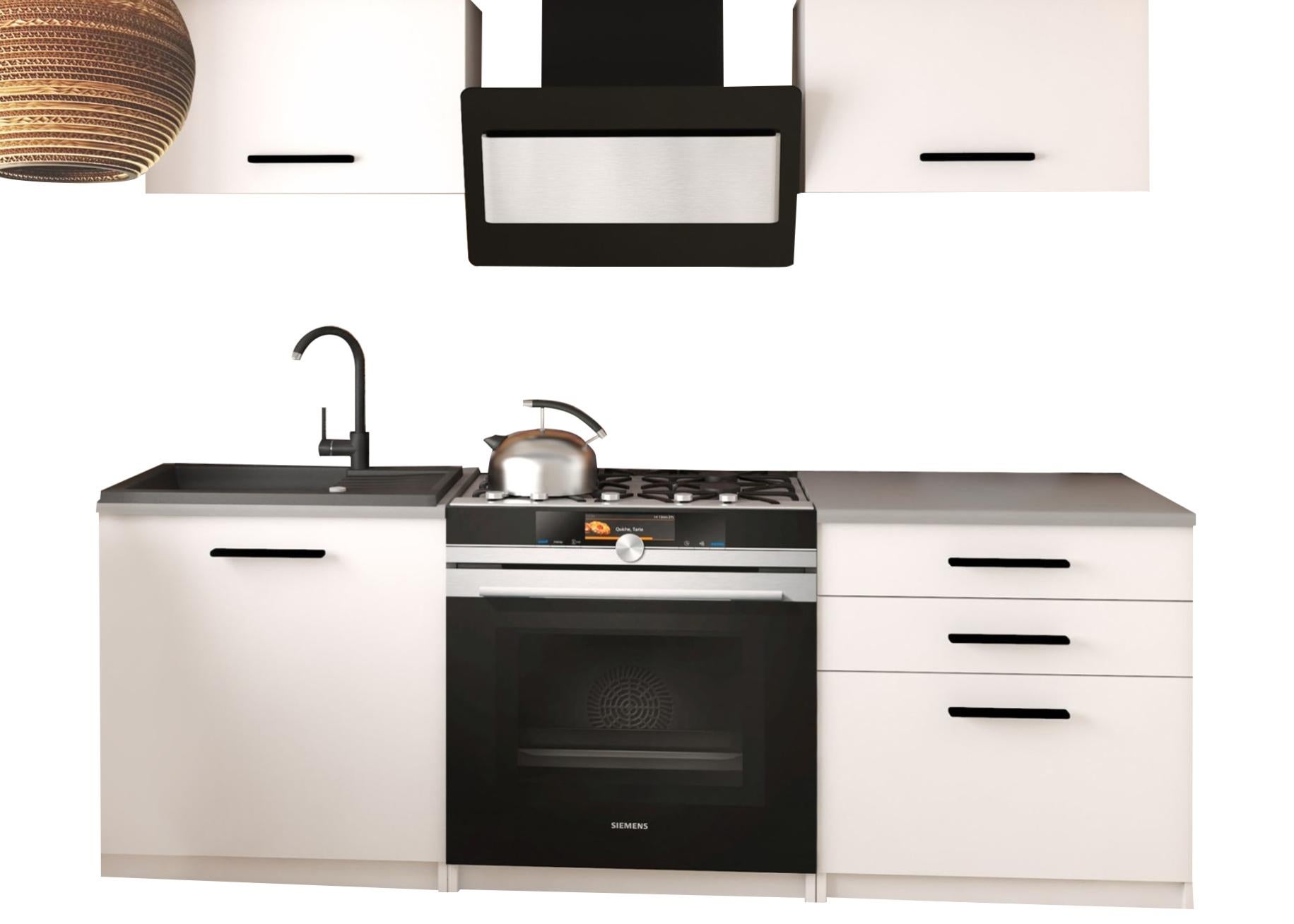 HIDEKA - Cuisine complète L120 cm - Cuisine droite 4 pcs - Plan de ...