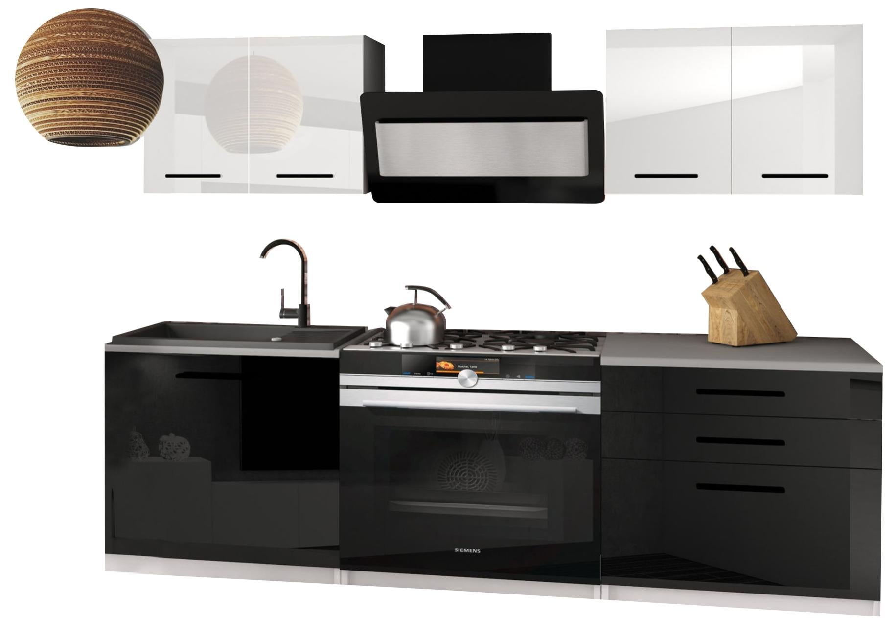 TIERSO - Cuisine complète L120 cm - Cuisine droite 4 pcs - Plan de ...