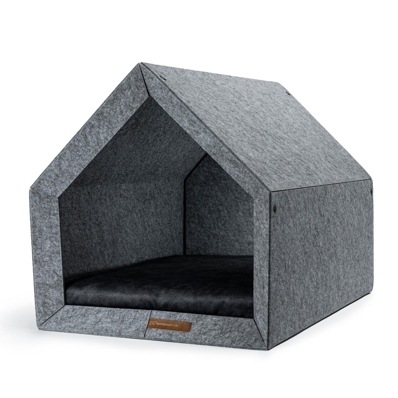 Rexproduct PetHome Niche pour chien en forme de maison, gris clair et ...