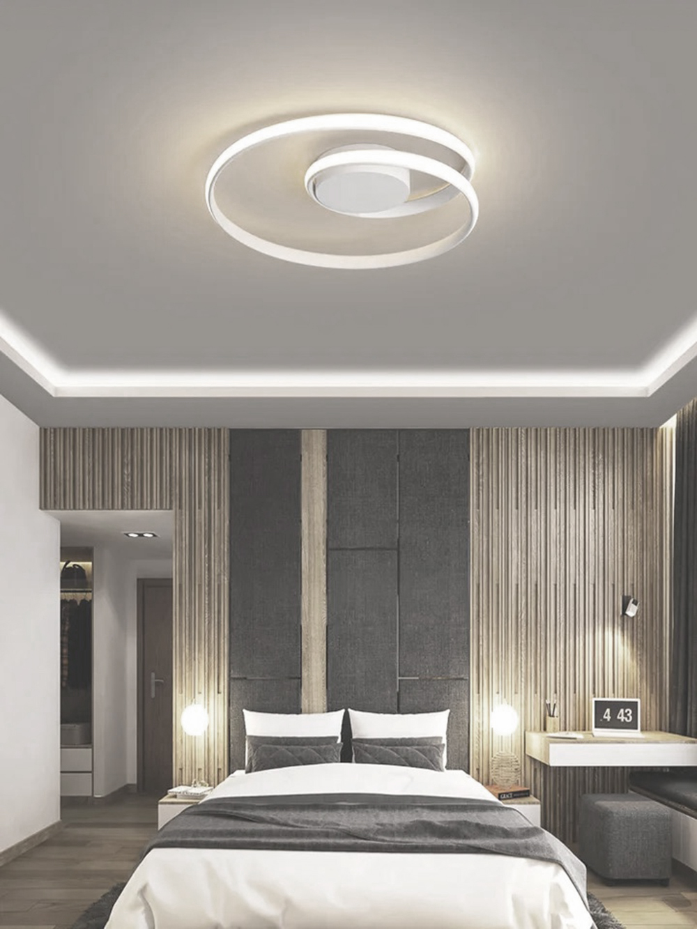 Lampadario moderno a led plafoniera per soffitto illuminazione cerchi ...
