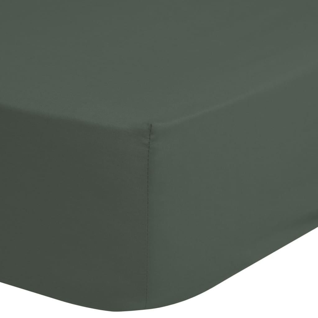 Drap-housse 180x220 cm Vert olive foncé HIP | Leroy Merlin