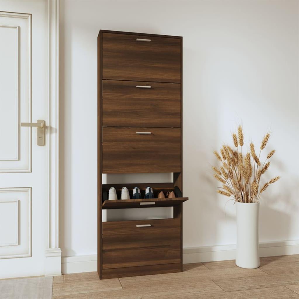 VidaXL Scarpiera Rovere Marrone 59x17x169 cm in Legno Multistrato ...