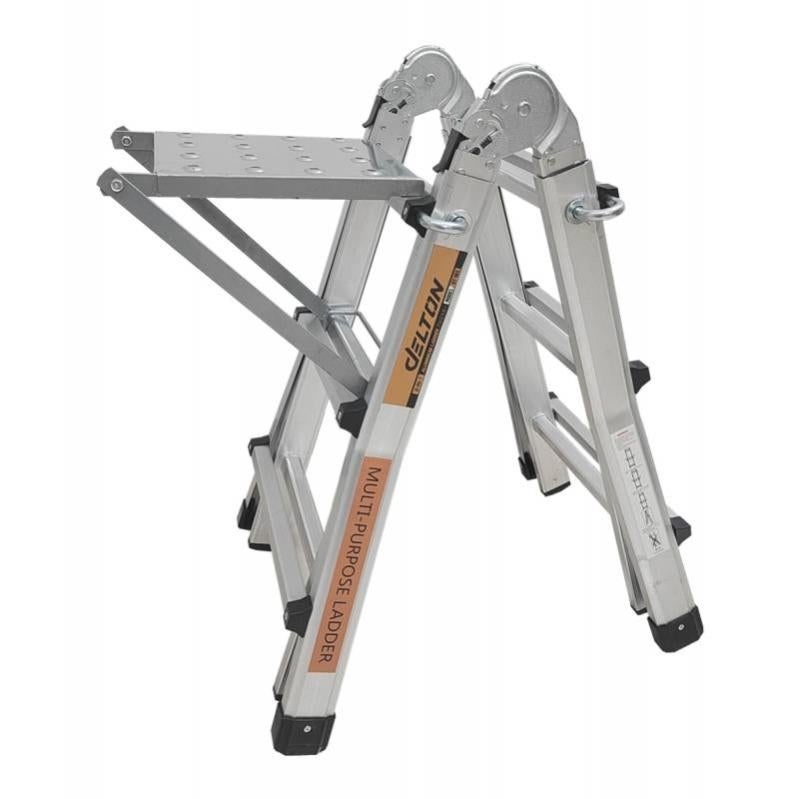 Scala pieghevole e telescopica in alluminio 4x3 gradini 2,81m + 1 ...