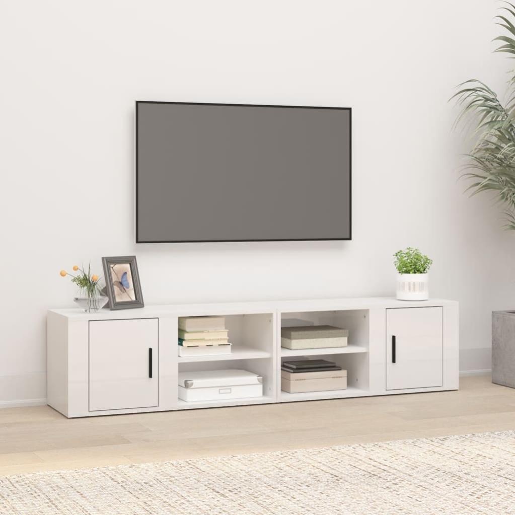 VidaXL Mobili TV 2 pz Bianco Lucido 80x31,5x36cm in Legno Multistrato ...
