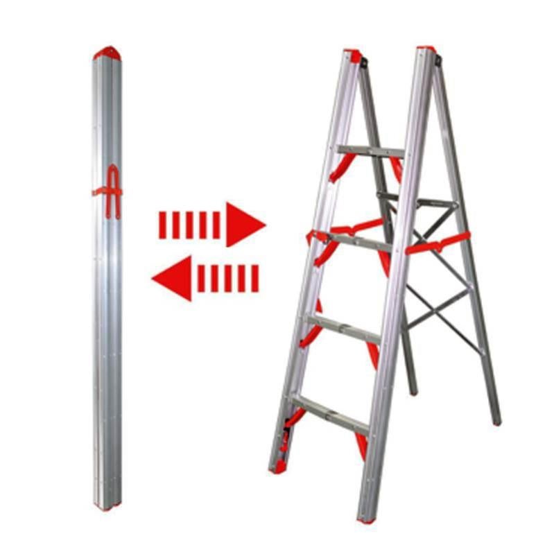 Scaletta telescopica pieghevole a 4 gradini e riponibile in un tubo ...
