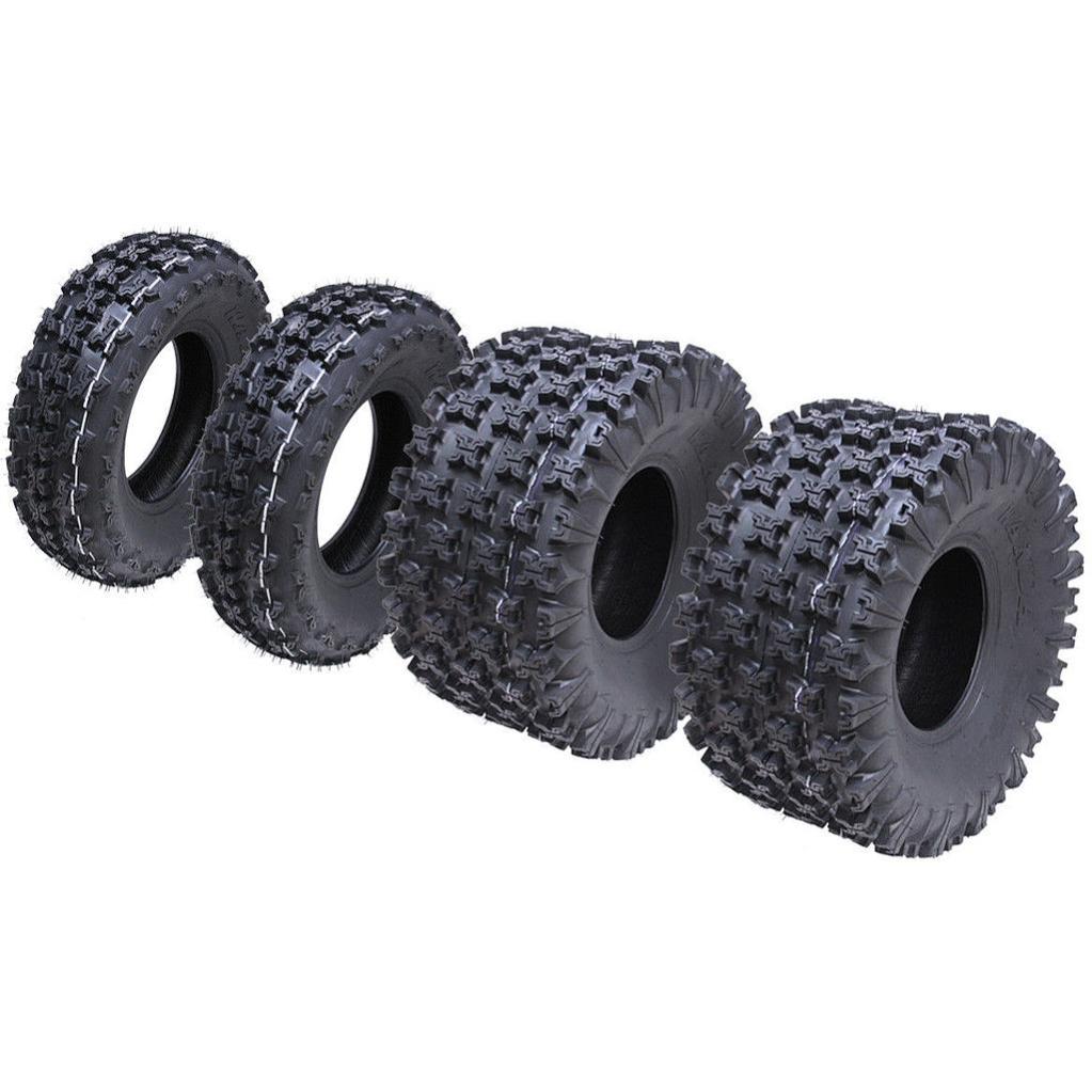 Slasher ATV Quad Tyres 22x7.00-10 & 22x11.00-9 Wanda 6ply E-Marked (Set ...