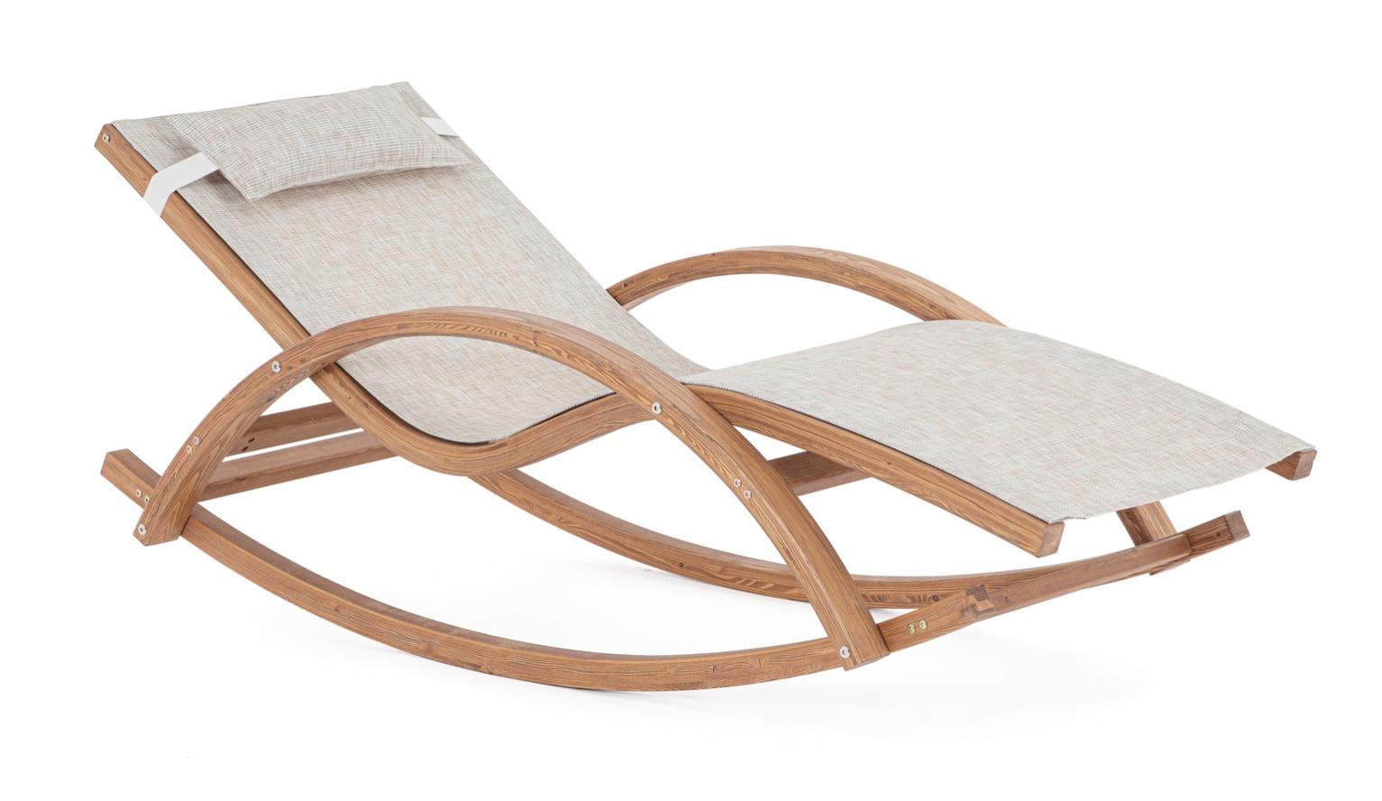 CHAISE LONGUE DONDOLO CON CUSCINO NOES SDRAIO IN LEGNO LARICE | Leroy ...