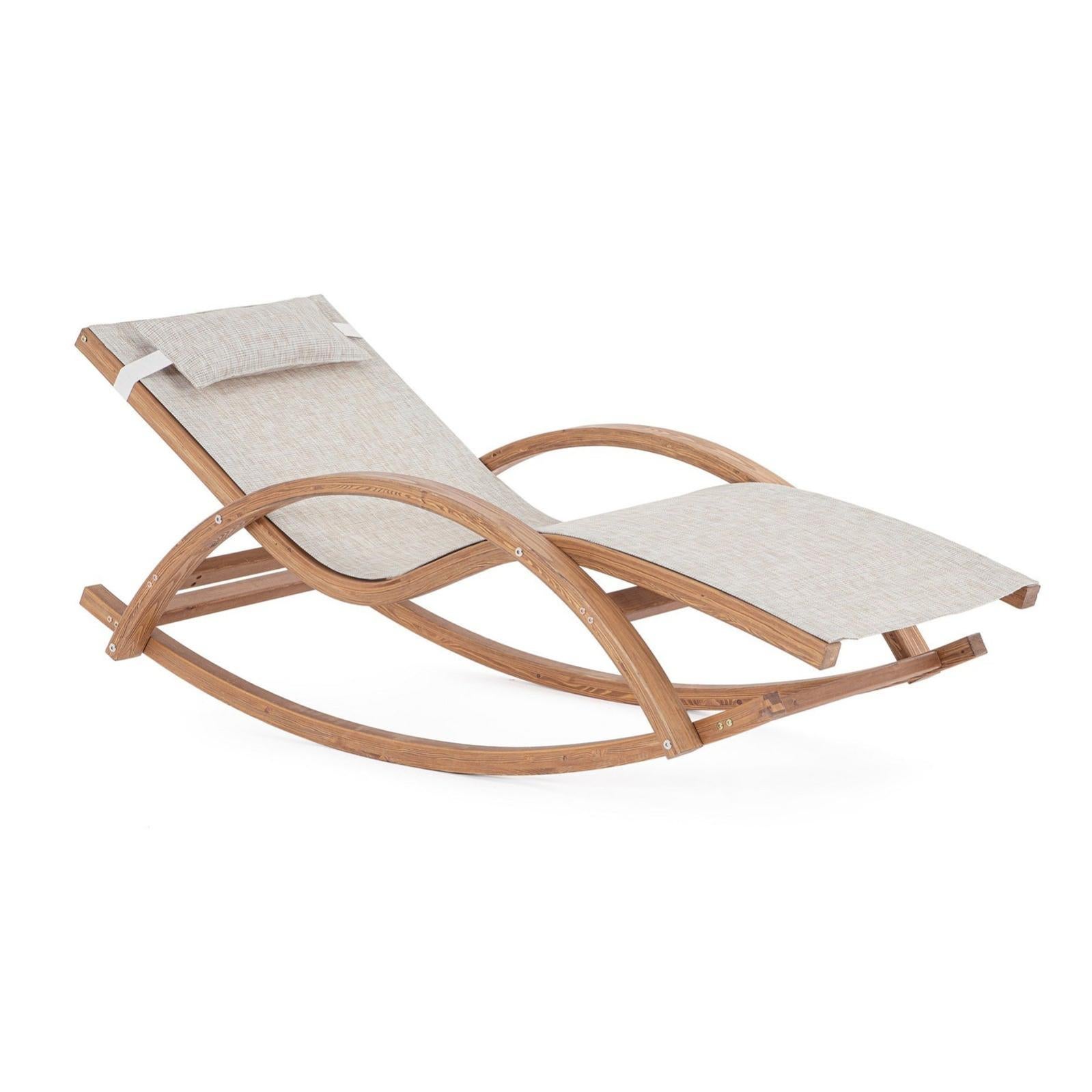 Sedia a dondolo "Noes" chaise longue, struttura in legno, con ...