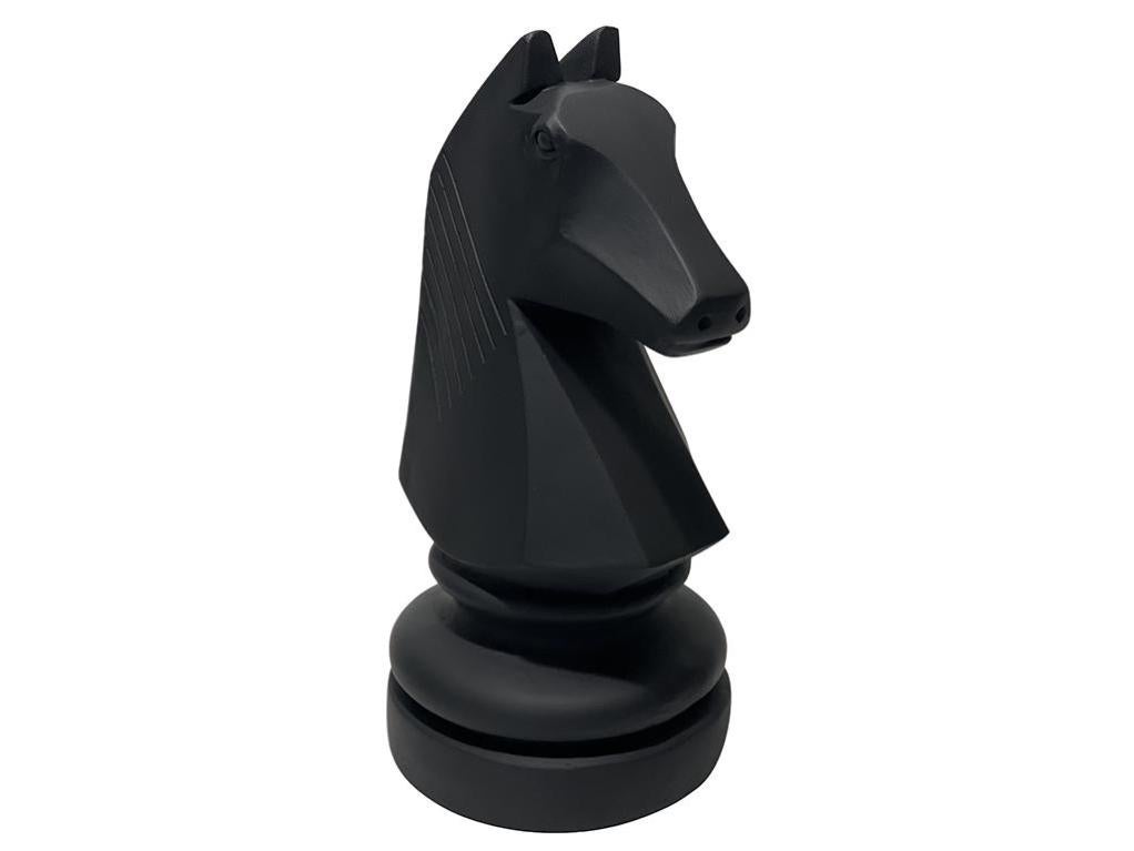 Statue décorative d'extérieur jeu d'échec en ciment cavalier - L. 25 x ...