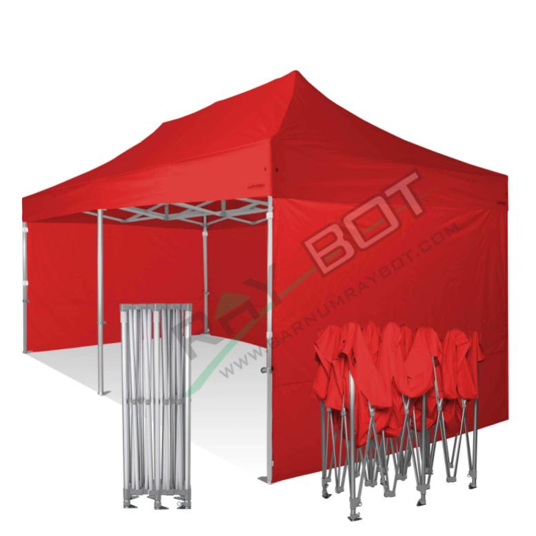 Carpa Plegable 3x6 Rojo Con Laterales. Aluminio 55 mm Top. Tejido Recubierto De PVC Impermeable ...