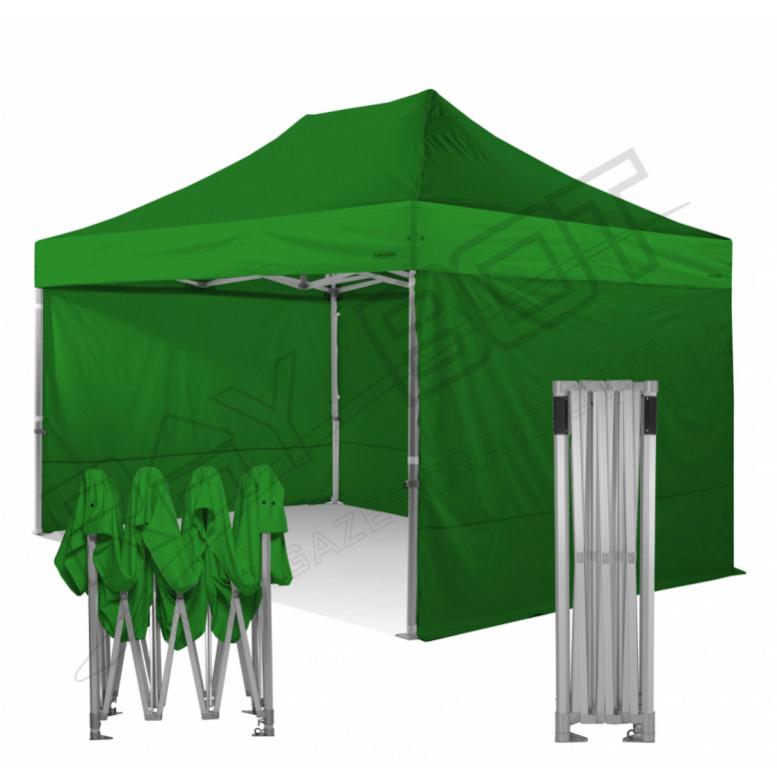 Carpa Plegable 4x6 Verde Con Laterales. Aluminio 55 mm Top. Tejido Recubierto De PVC Impermeable ...