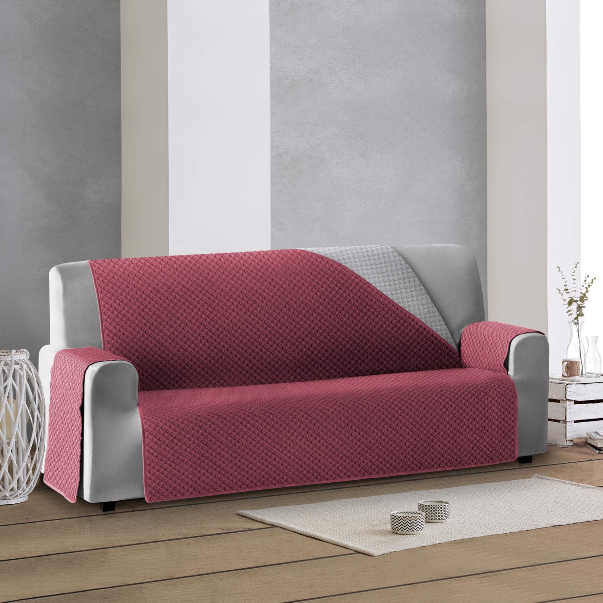 Funda cubre sofa acolchado circulos Rojo - Gris 4 Plazas 190 cm | Leroy ...