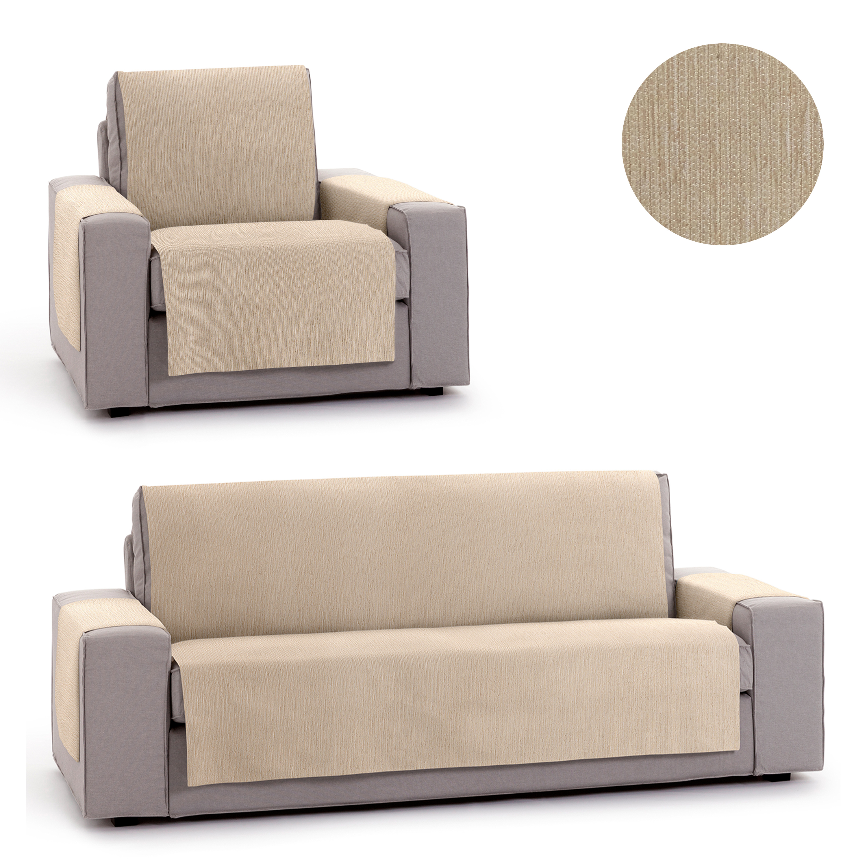 Pack Cubre Sofá Chenilla 1+4 Plazas Beige | Leroy Merlin