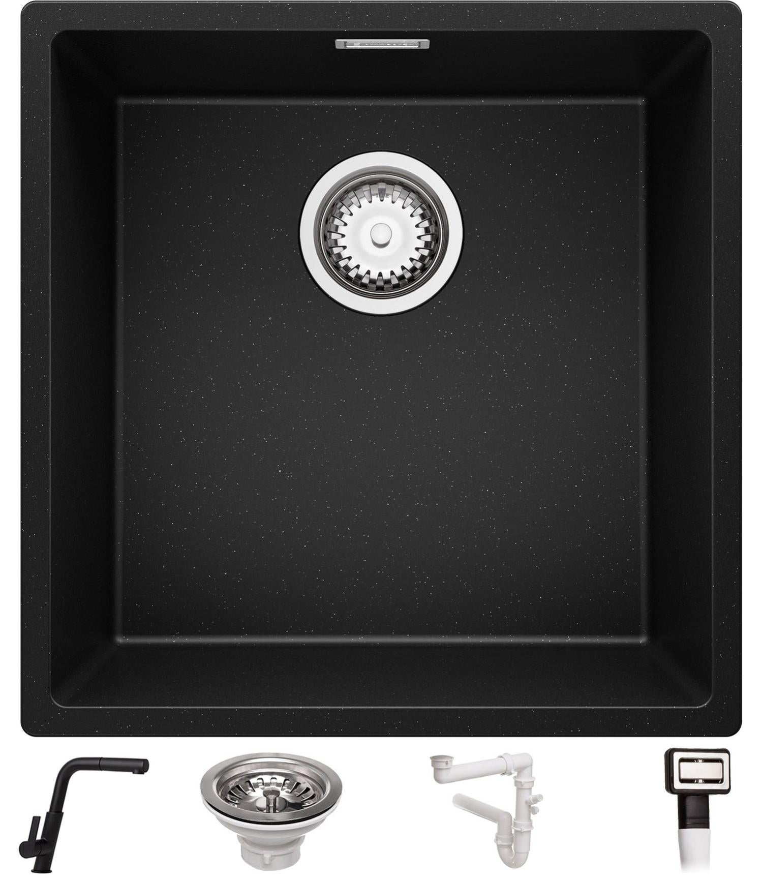 Fregadero bajo Encimera 46 x 44 cm, Fregadero Granito Un Seno + Grifo ...