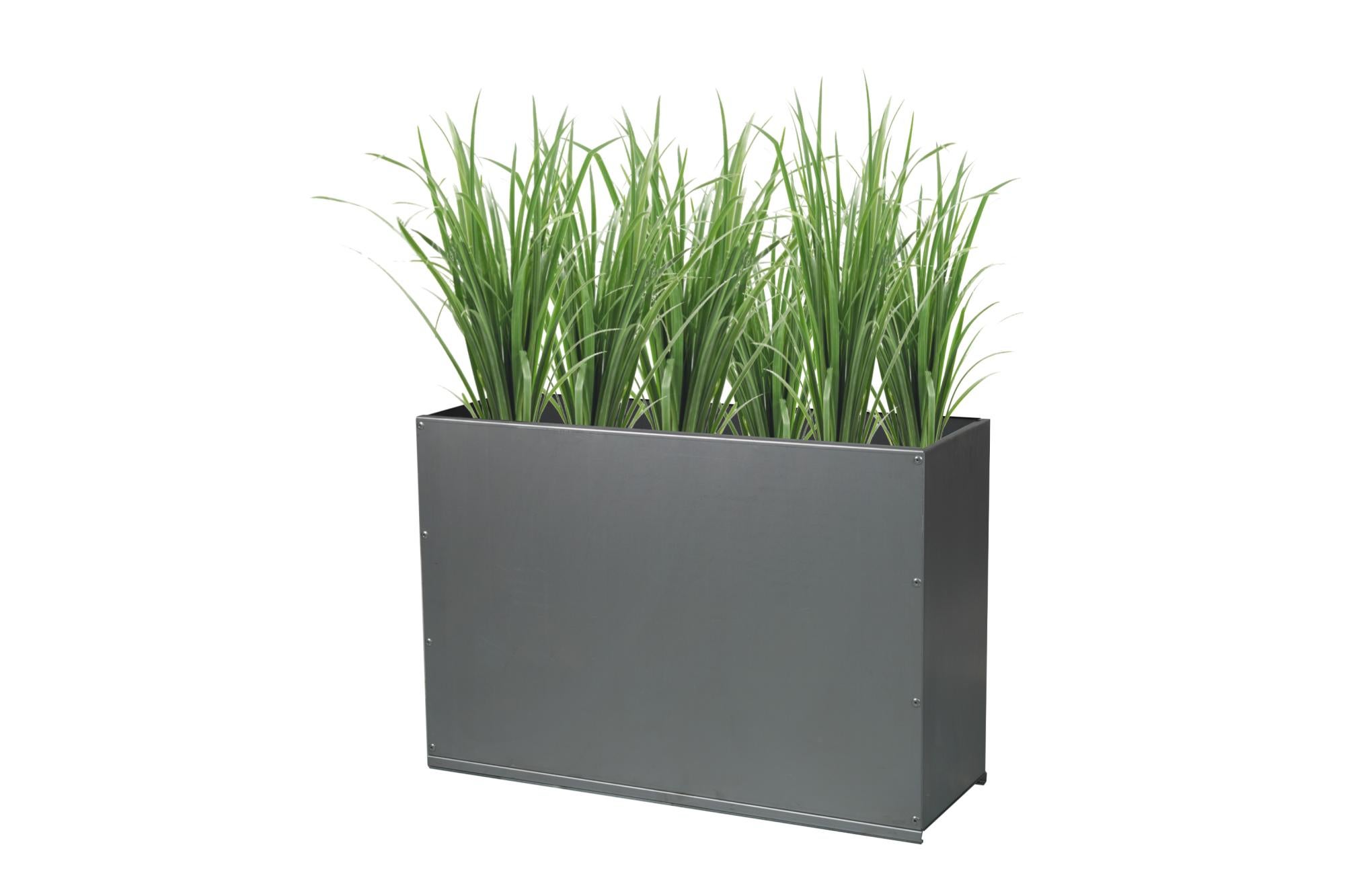 BAC A FLEURS EN ACIER GALVANISE POUR EXTERIEUR 90 x 30 x 62cm | Leroy ...