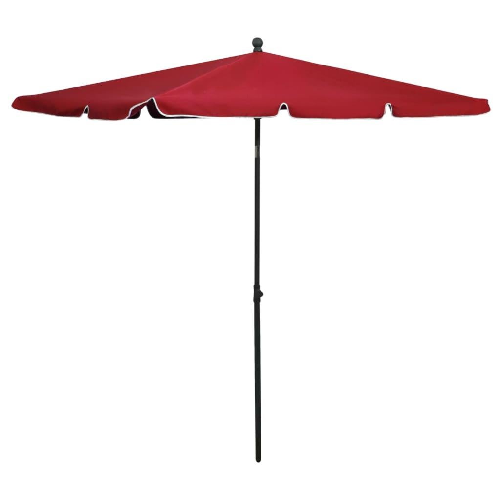 Parasol de jardin avec mât 210x140 cm Rouge bordeaux | Leroy Merlin
