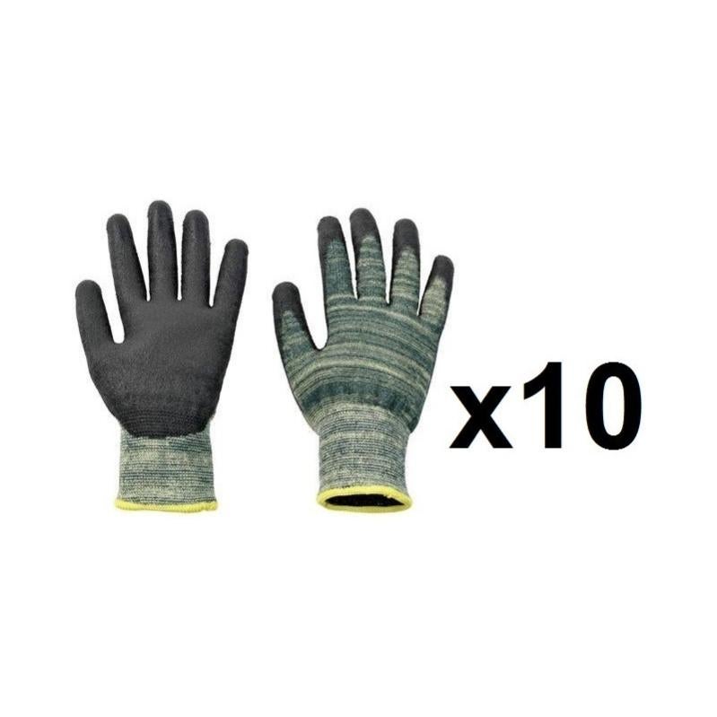 10 paires de Gants para-amide enduit PU Sharpflex | Leroy Merlin