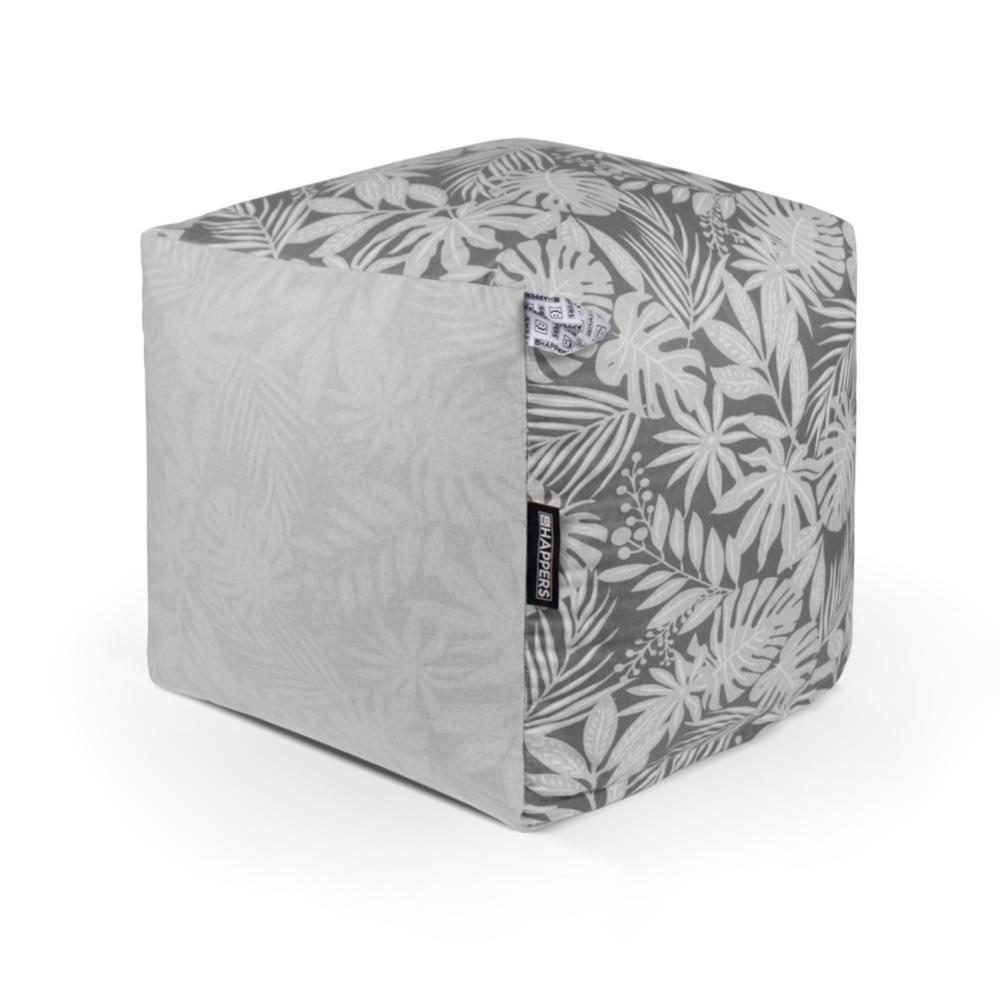 Pouf Carré Print Gris | Leroy Merlin