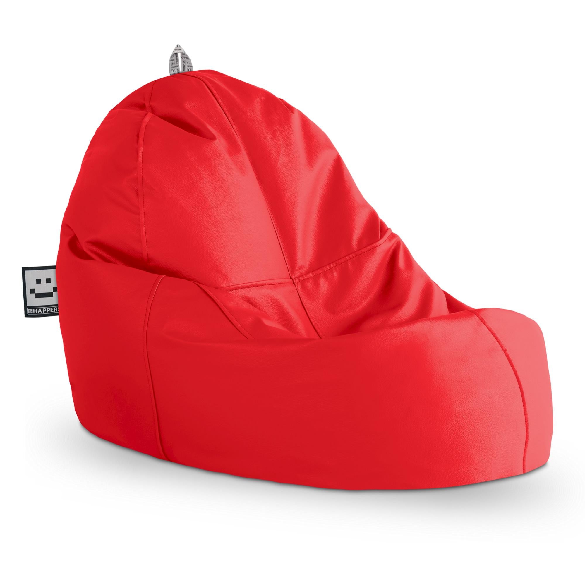 Pouf Lounge Similicuir Indoor Rouge Happers | Leroy Merlin