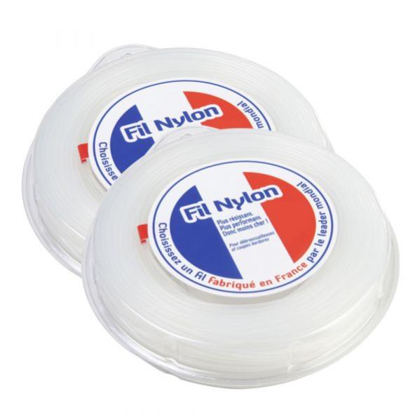 Fil nylon 2 mm x 65 m Rond Blanc Blister par 2 | Leroy Merlin