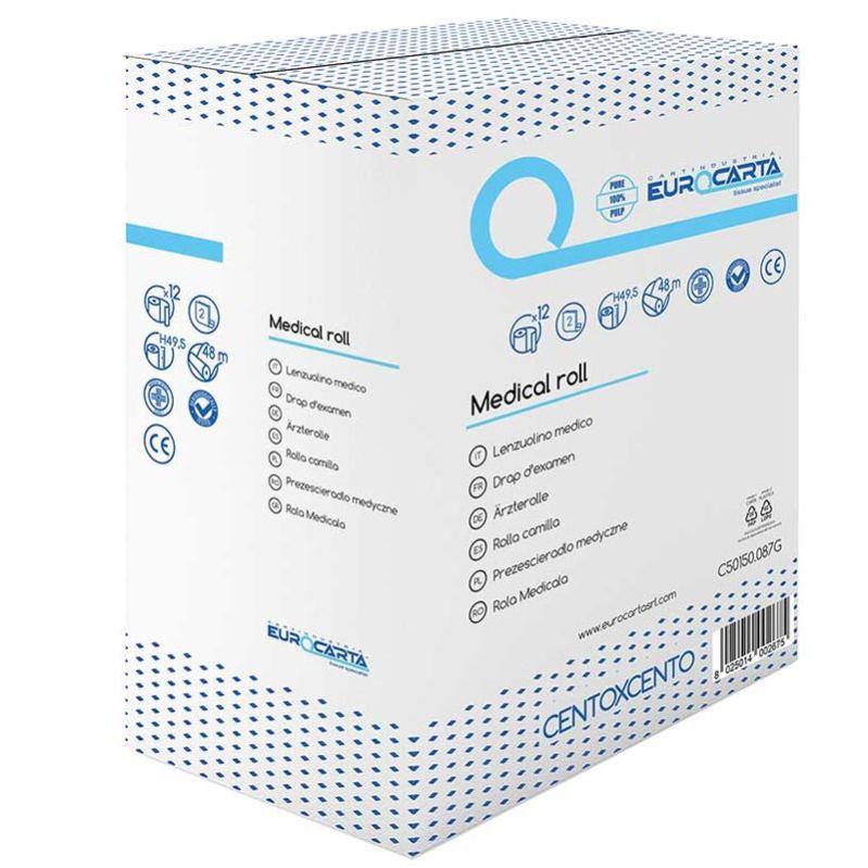 Rouleaux médicaux pure ouate gaufré 49,5cmx48m blanc colis de 12 - C501 ...