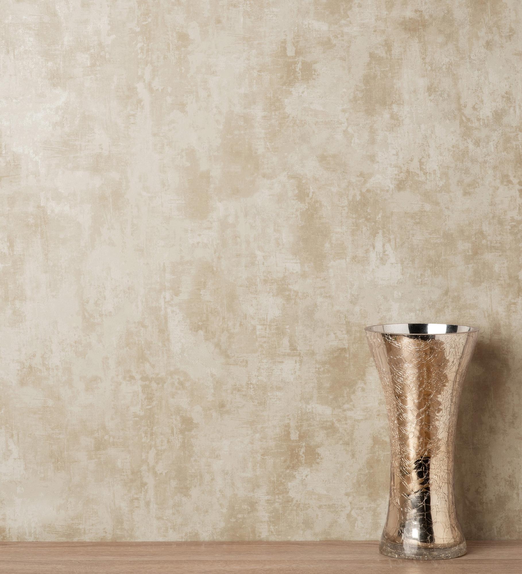 Campione DIN A4 di Carta da parati stucco effetto perlato beige ...