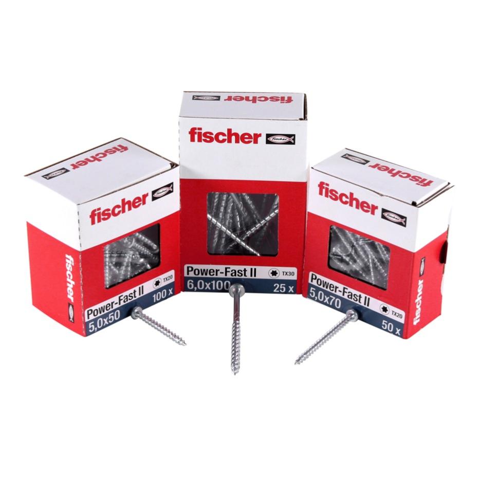 Fischer Power-Fast II FPF II Vis à bois aggloméré 6,0x40 mm, Tête ...