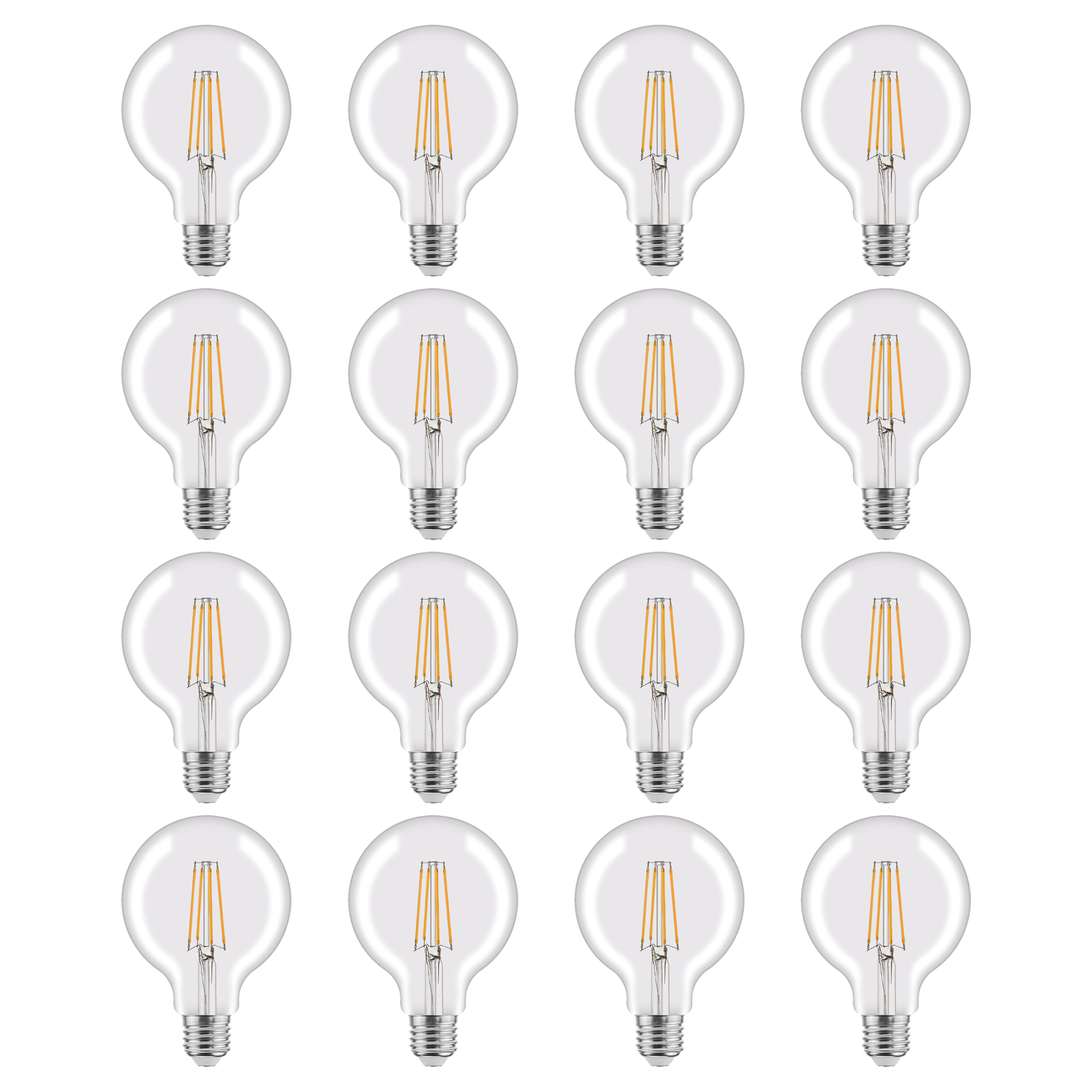 LEXMAN - Lot de 16 Ampoules LED à filament - E27 - 806LM - 5,9W équivalent 60W - Ø 95 mm - 2700K ...