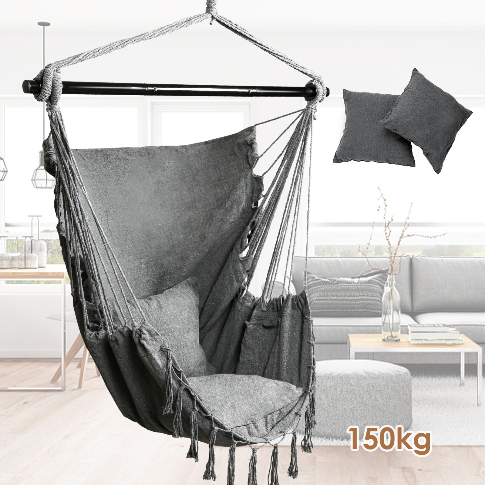 Fauteuil suspendu Chaise suspendue jardin portable avec 2 coussins ...