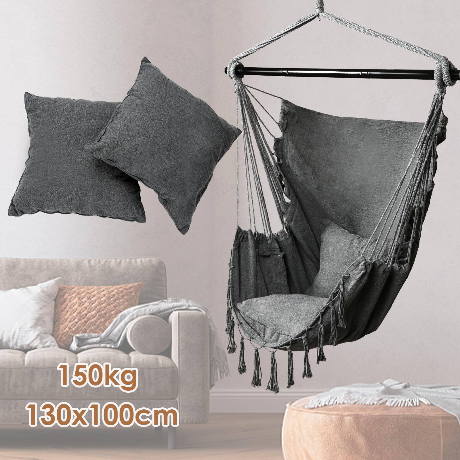 Fauteuil hamac Hamac siège hamac Camping avec 2 coussins Relax chaise ...